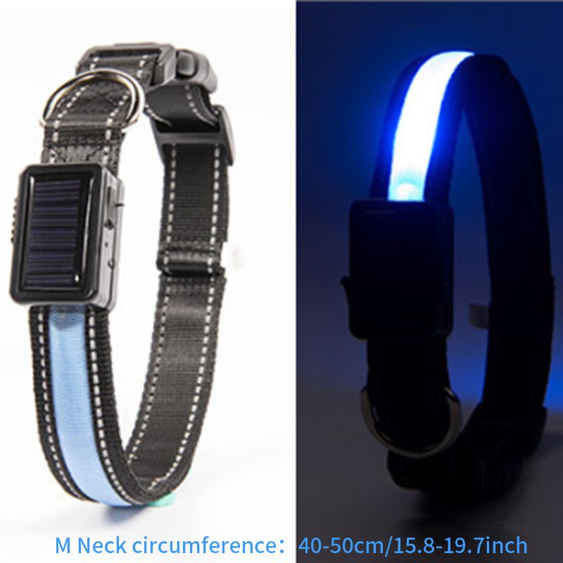 Solar And USB Rechargeable Light Up Pet Collar Waterproof LED Dog & Ca ...